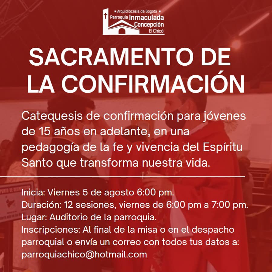 SACRAMENTO DE LA CONFIRMACIÓN | Arquidiócesis de Bogotá