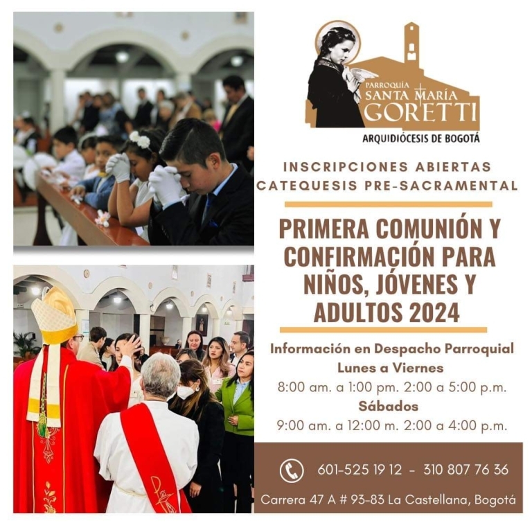 Inscripción Catequesis Pre-sacramental Primera Comunión y Confirmación de niños, jóvenes y ...